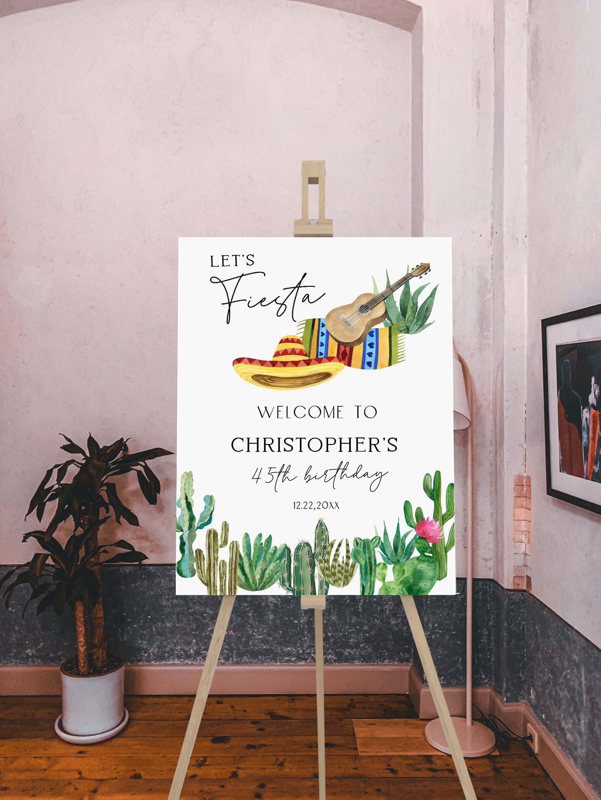 Lets Fiesta Birthday Welcome Sign, Fiesta Birthday Welcome Sign ...
