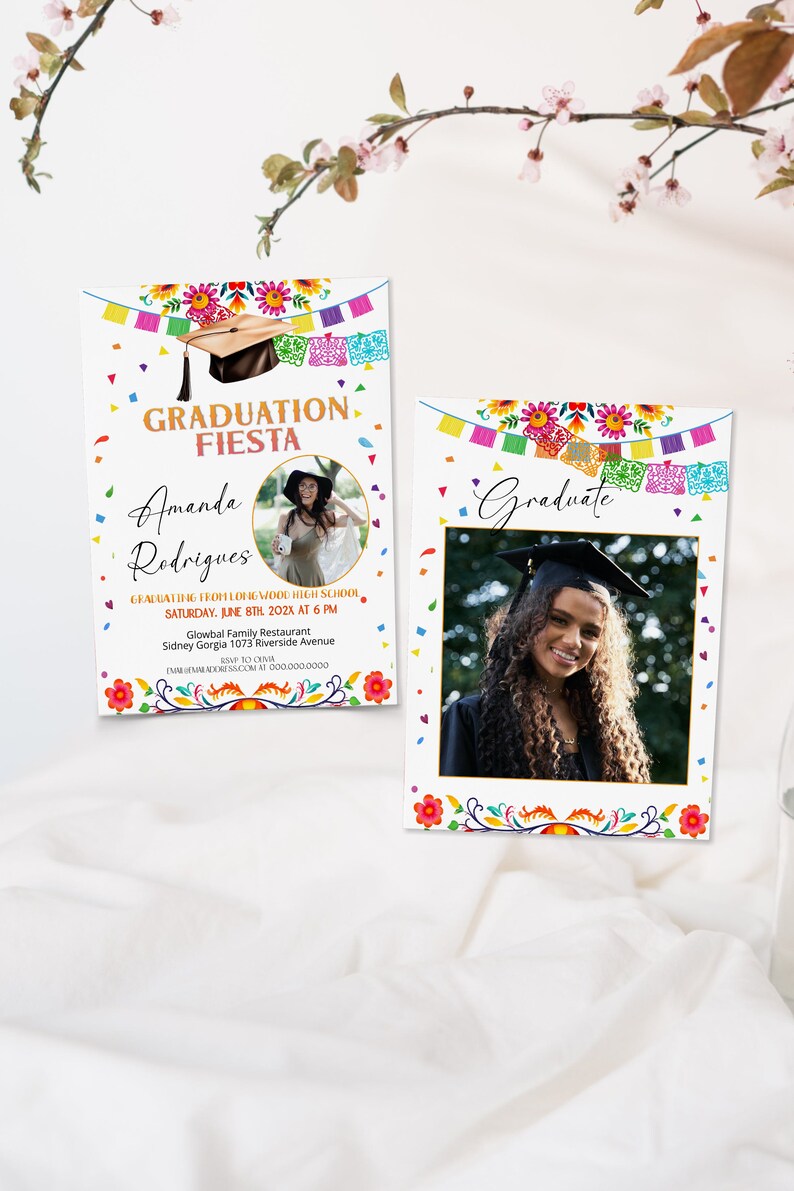 Graduation Fiesta Photo Invitation, Graduation Mexican Invitation ...