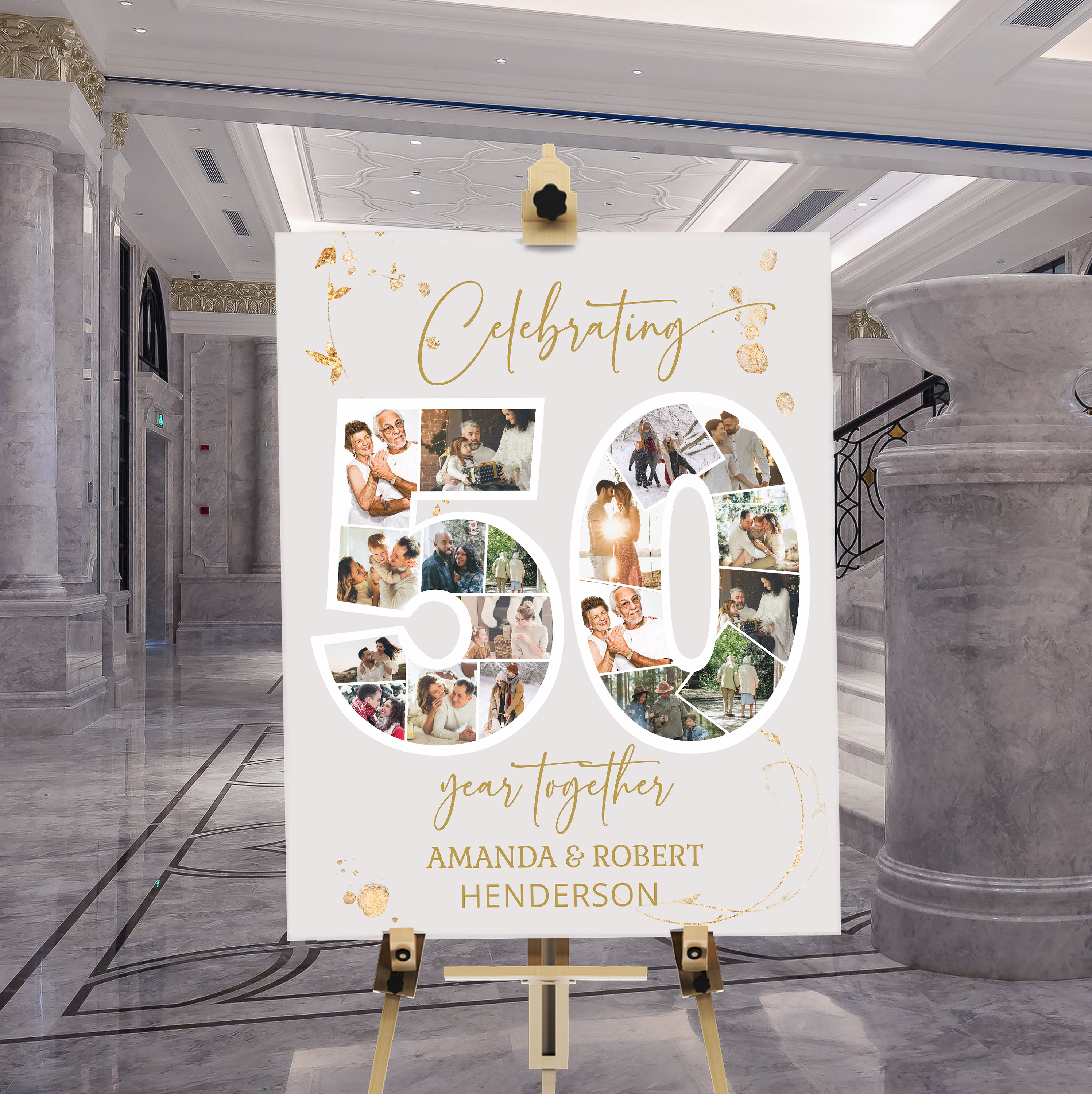 50th Anniversary Photo Collage, Printable Wedding Anniversary Board ...