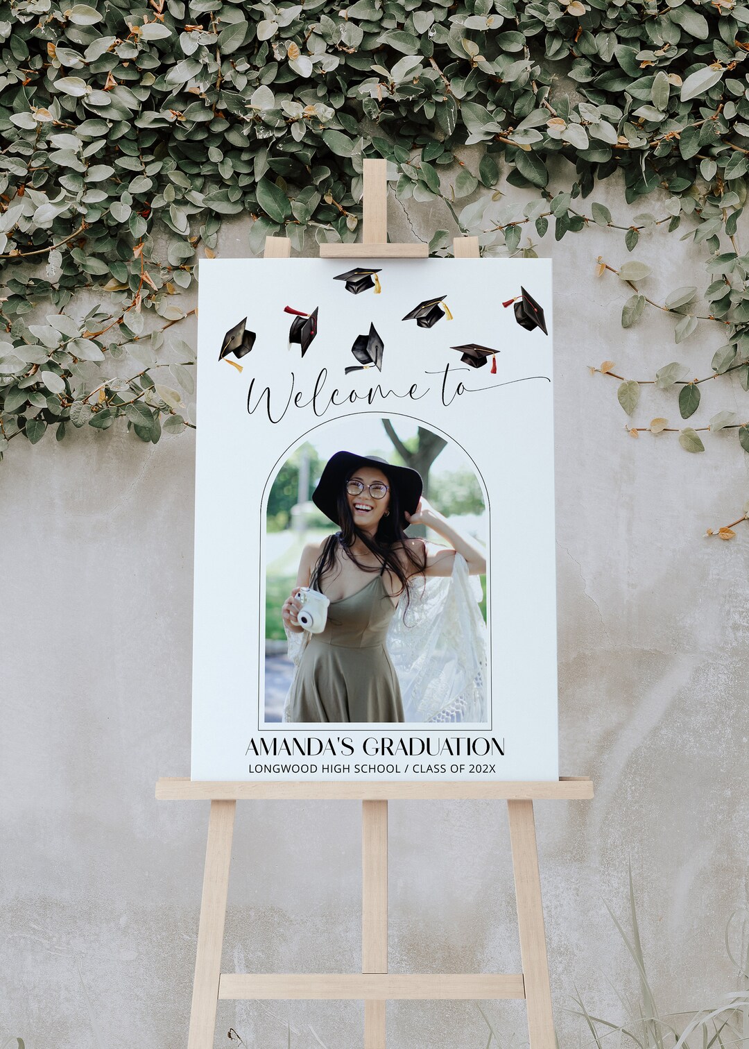 Graduation Welcome Poster Template, Graduation Party Photo Welcome Sign ...