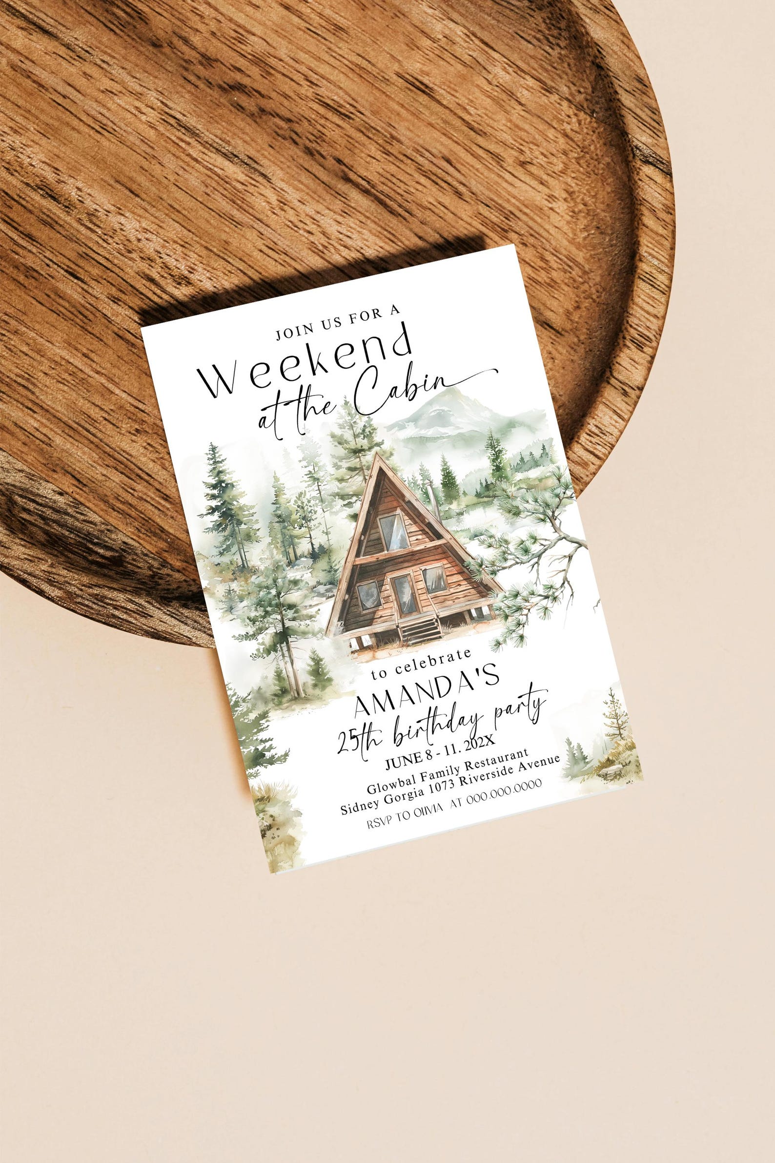Weekend at the Cabin Invitation, Woods Weekend Party, Camping Weekend ...