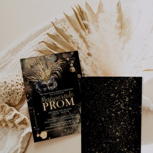 Masquerade Ball, Prom Masquerade Party Invitation Template, High School ...