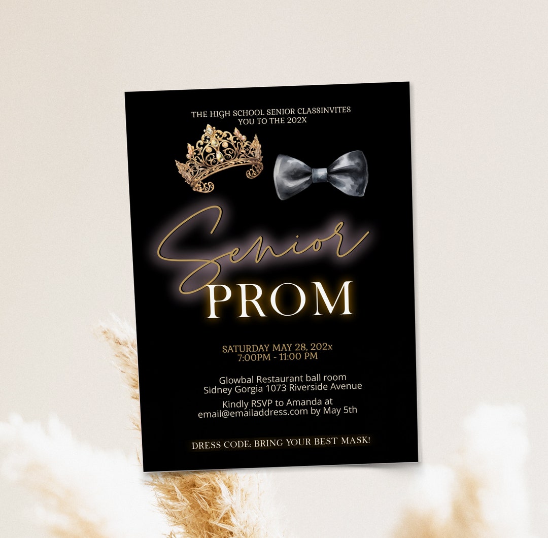 Editable Senior Prom Invitation Template (digital Download) - Etsy
