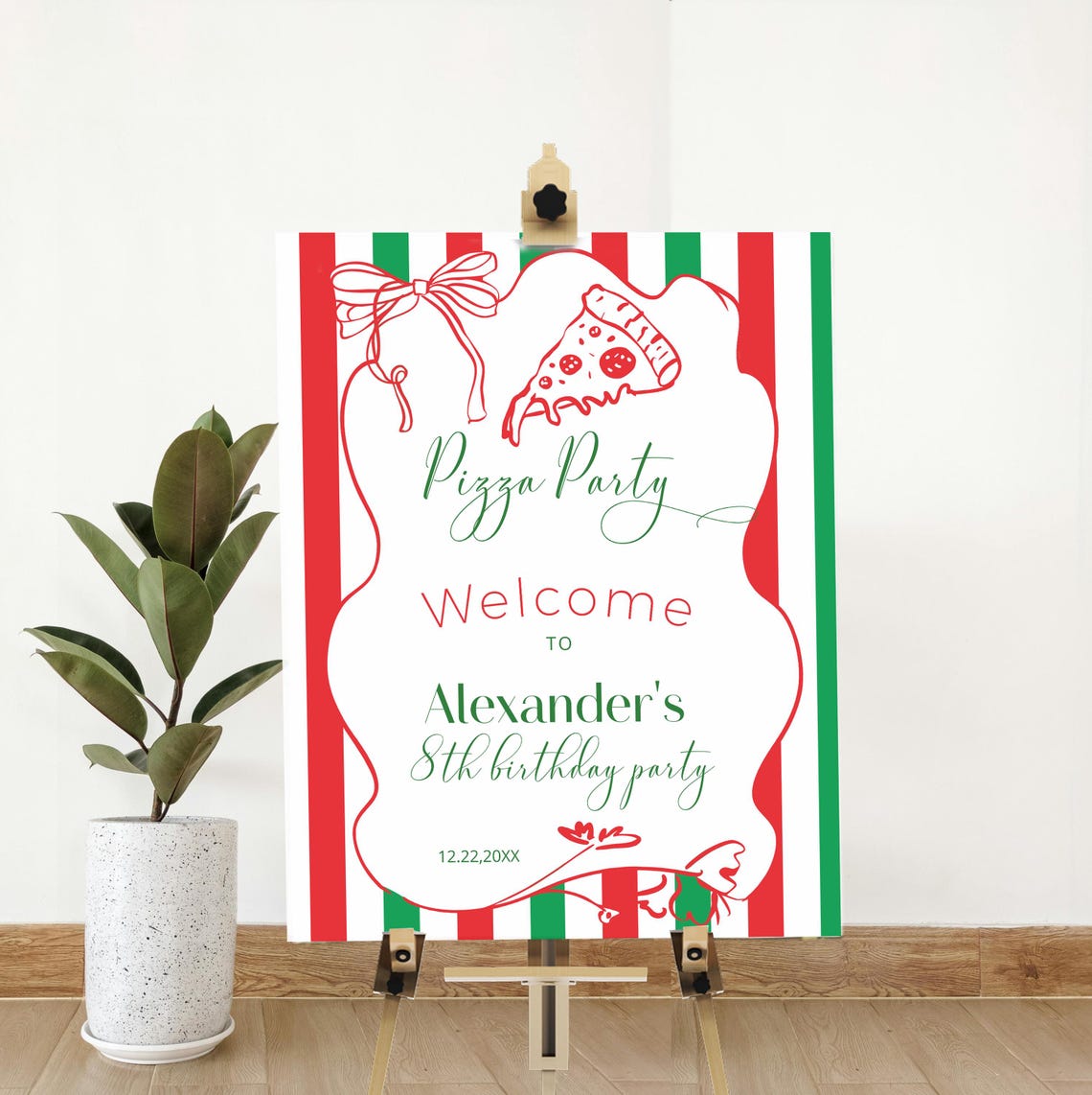 Pizza Party Welcome Sign Template, Italian Birthday (digital Download ...