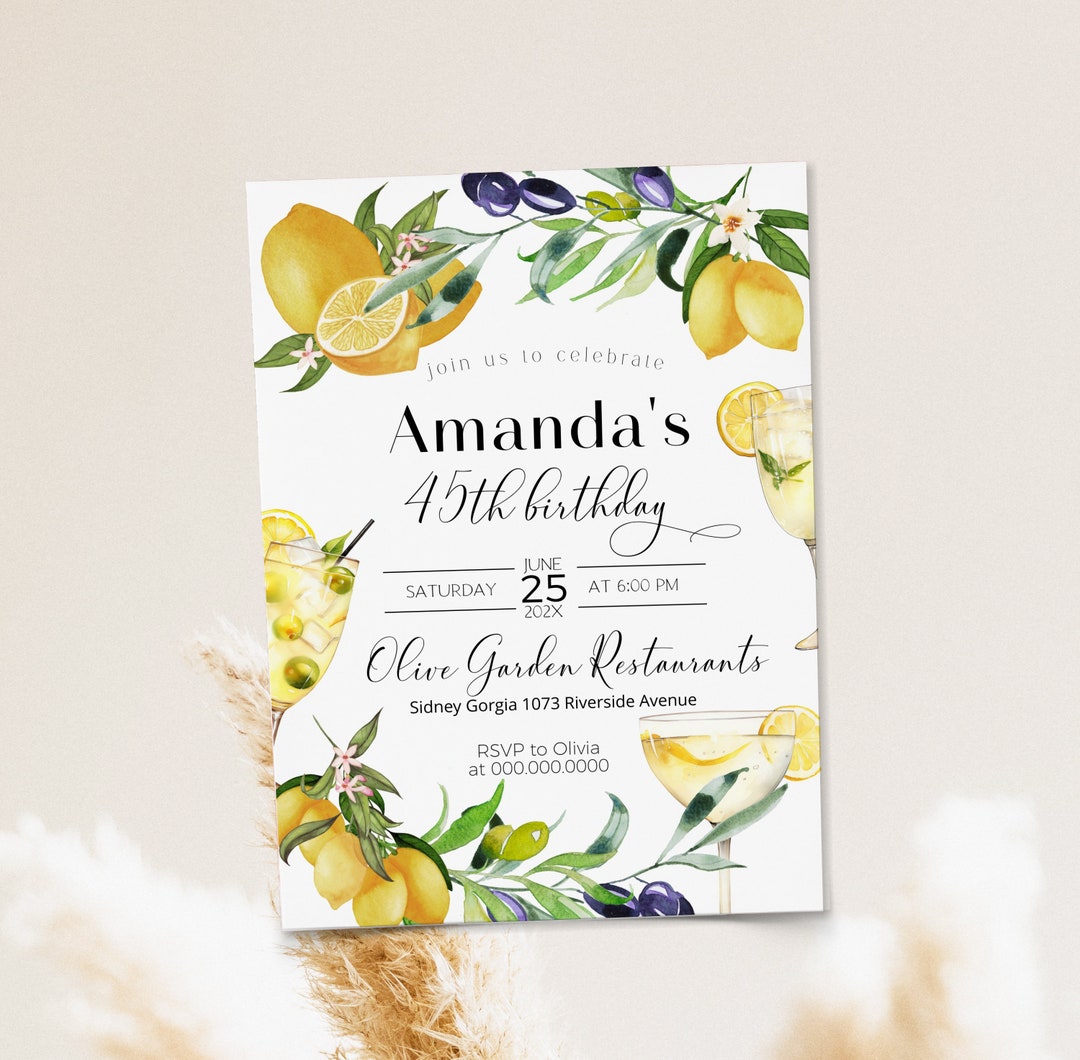 Citrus Birthday Invitation Template, Lemone Themed Birthday Invite ...