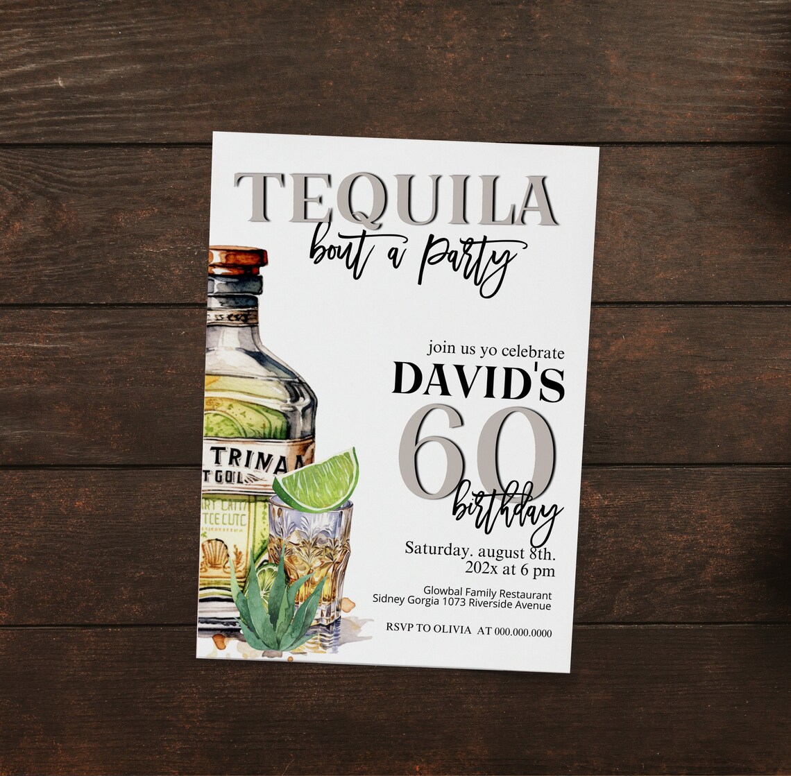 Tequila Birthday Invite, Fiesta Birthday Invitation, Tequila Party ...