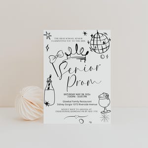 Senior Prom Invitation Template, Editable Prom Night Invite, School ...