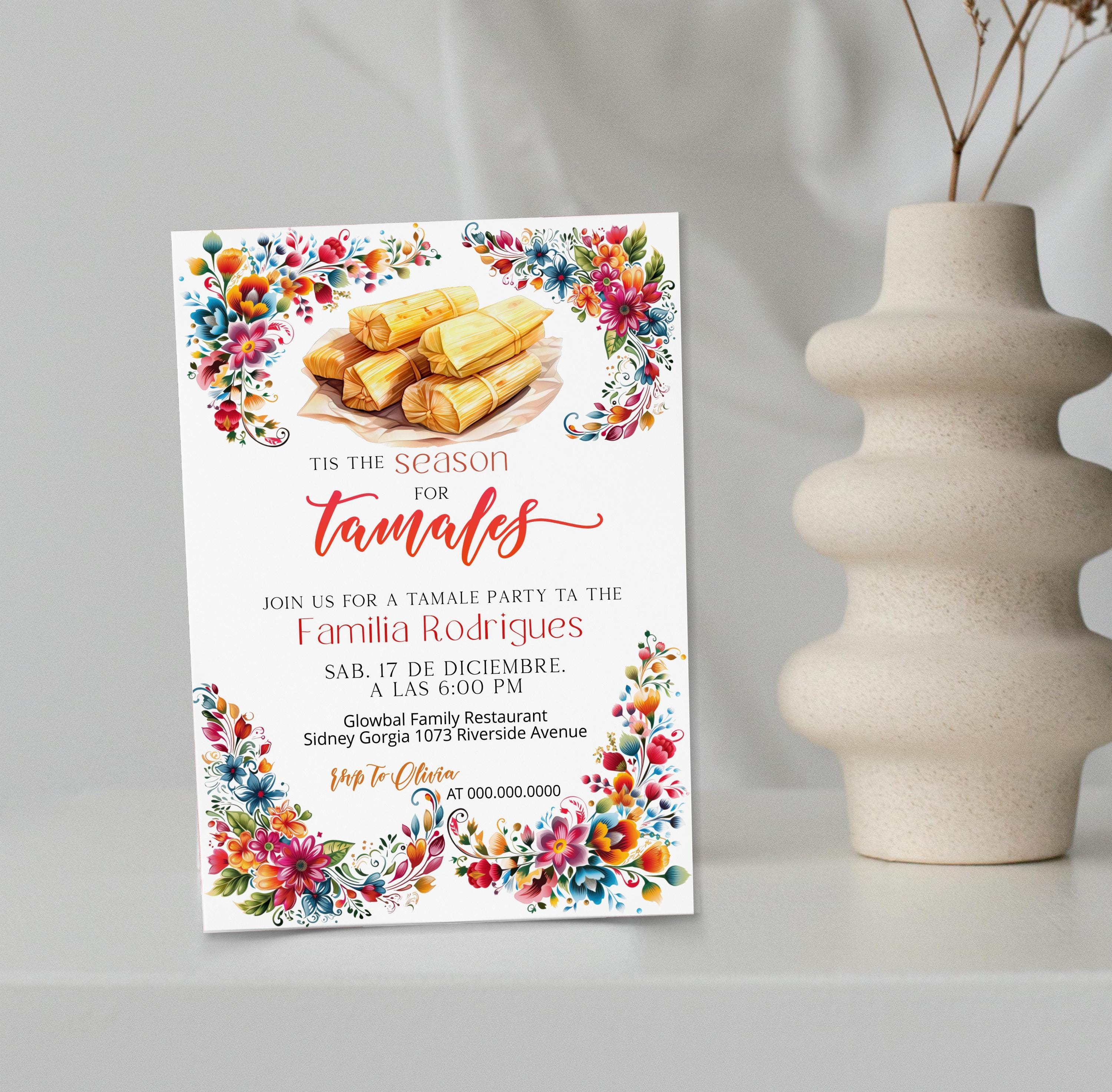 Tamale Party Invitation, Tis the Season for Tamales Template, Fiesta ...