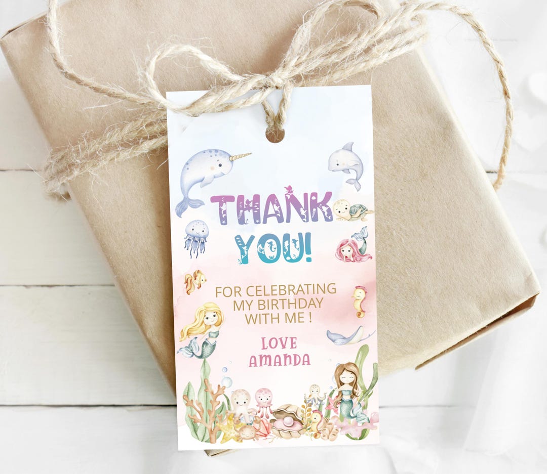 Under the Sea Favor Tags, Mermaid Favor Tag, Sea Animals Gift Tags ...