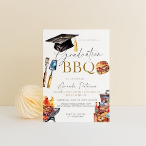 Backyard Bbq Graduation Party Invitation Template, BBQ Graduation ...