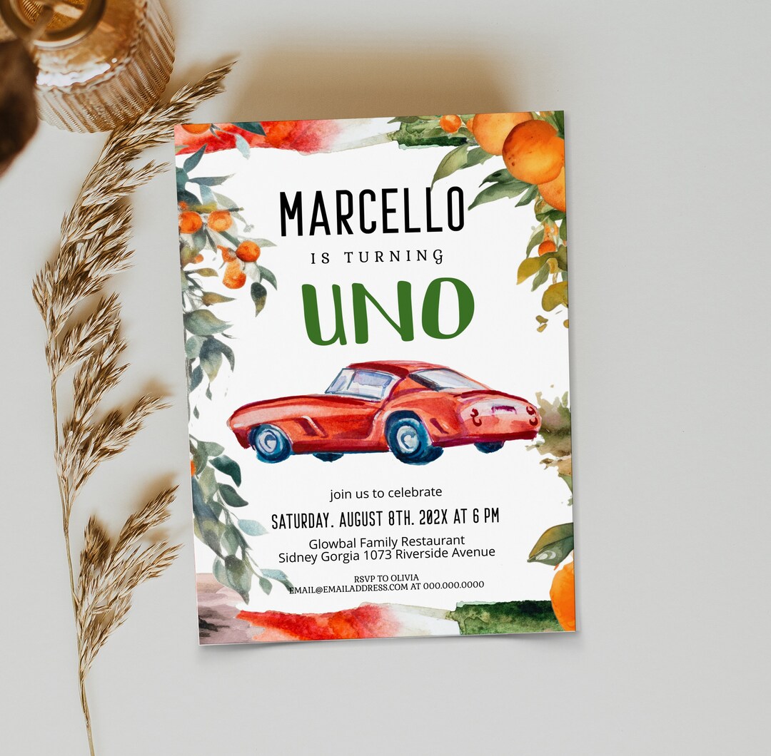 Uno Birthday Invitation Template, Racing First Birthday Party Invite ...