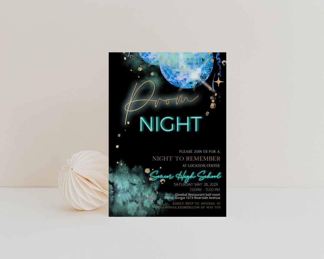 Prom Night Invite Template, Editable School Ball Invite, School Dance ...
