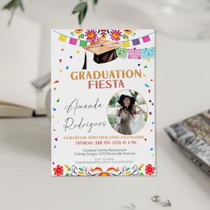 Graduation Fiesta Photo Invitation, Graduation Mexican Invitation ...