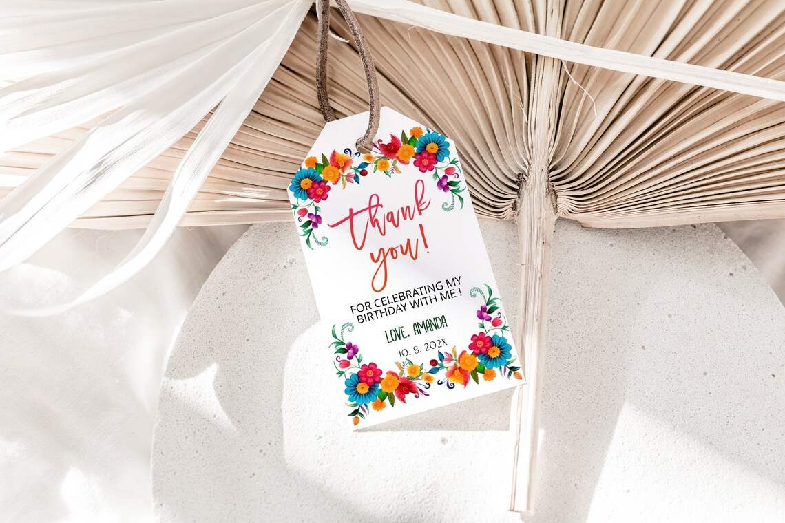 Fiesta Favor Tag, Mexican Birthday Favor Tag, Birthday Gift Tags ...