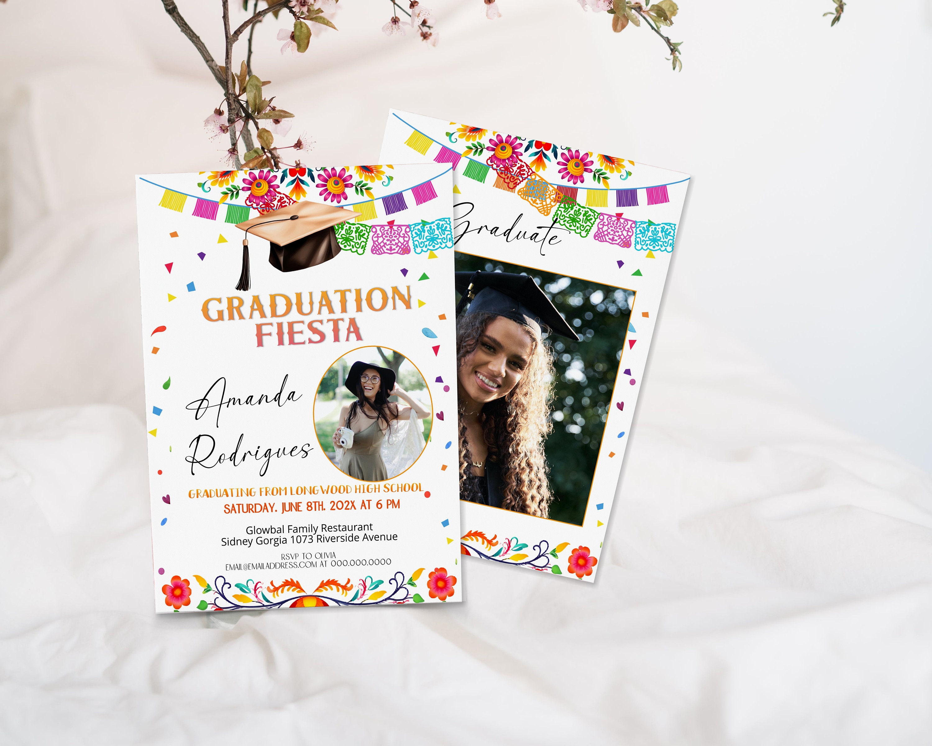 Graduation Fiesta Photo Invitation, Graduation Mexican Invitation ...