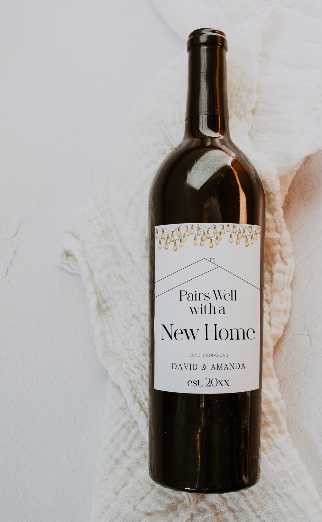 Pairs Well With a New Home Wine Label, Home Sweet Home Label ...