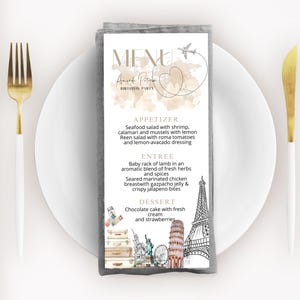 Adventure Menu Card Template, Travel Theme Menu, World Map Menu ...