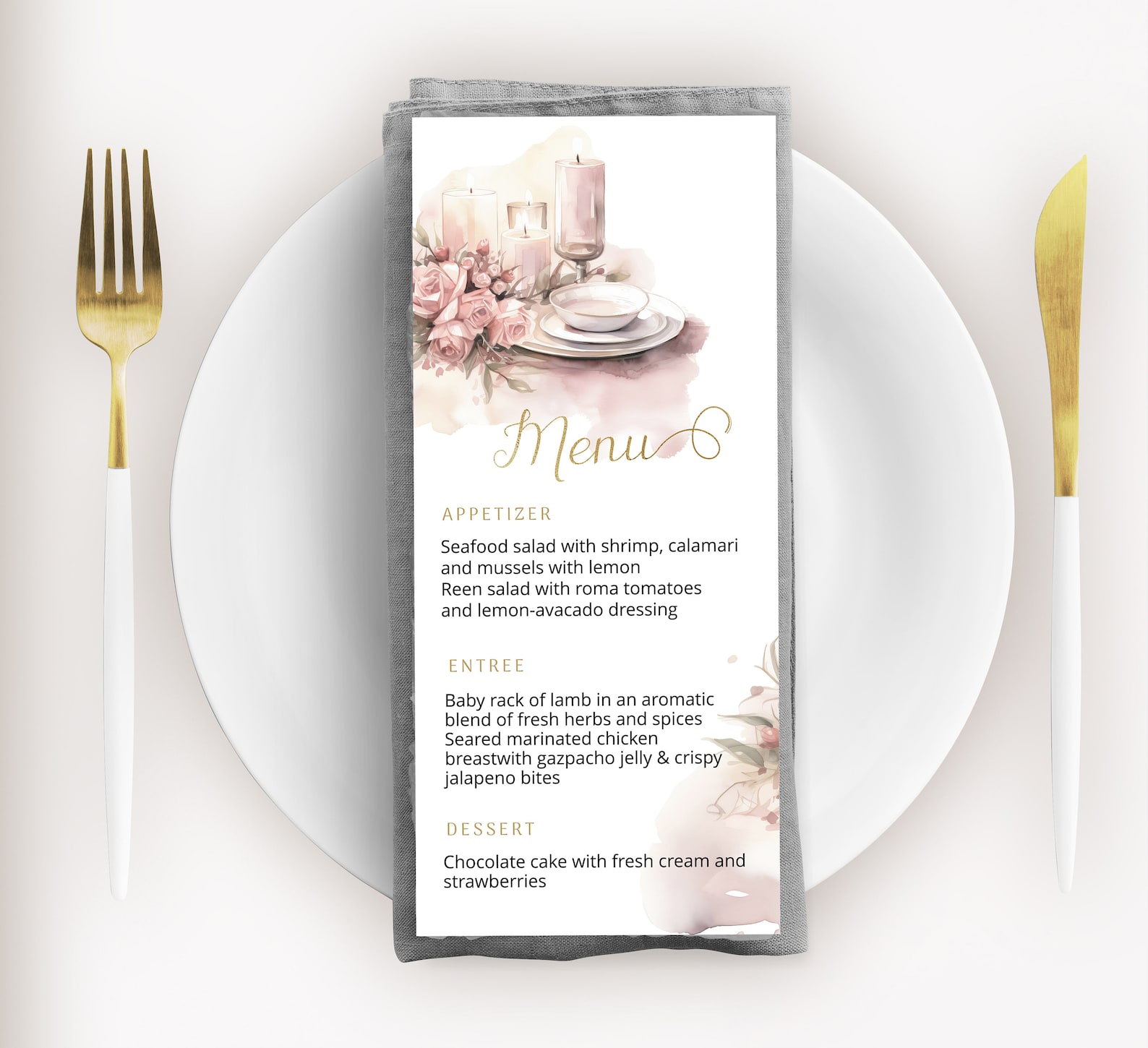 Table Menu Card Template, Editable Birthday Party Menu, Dinner Menu ...