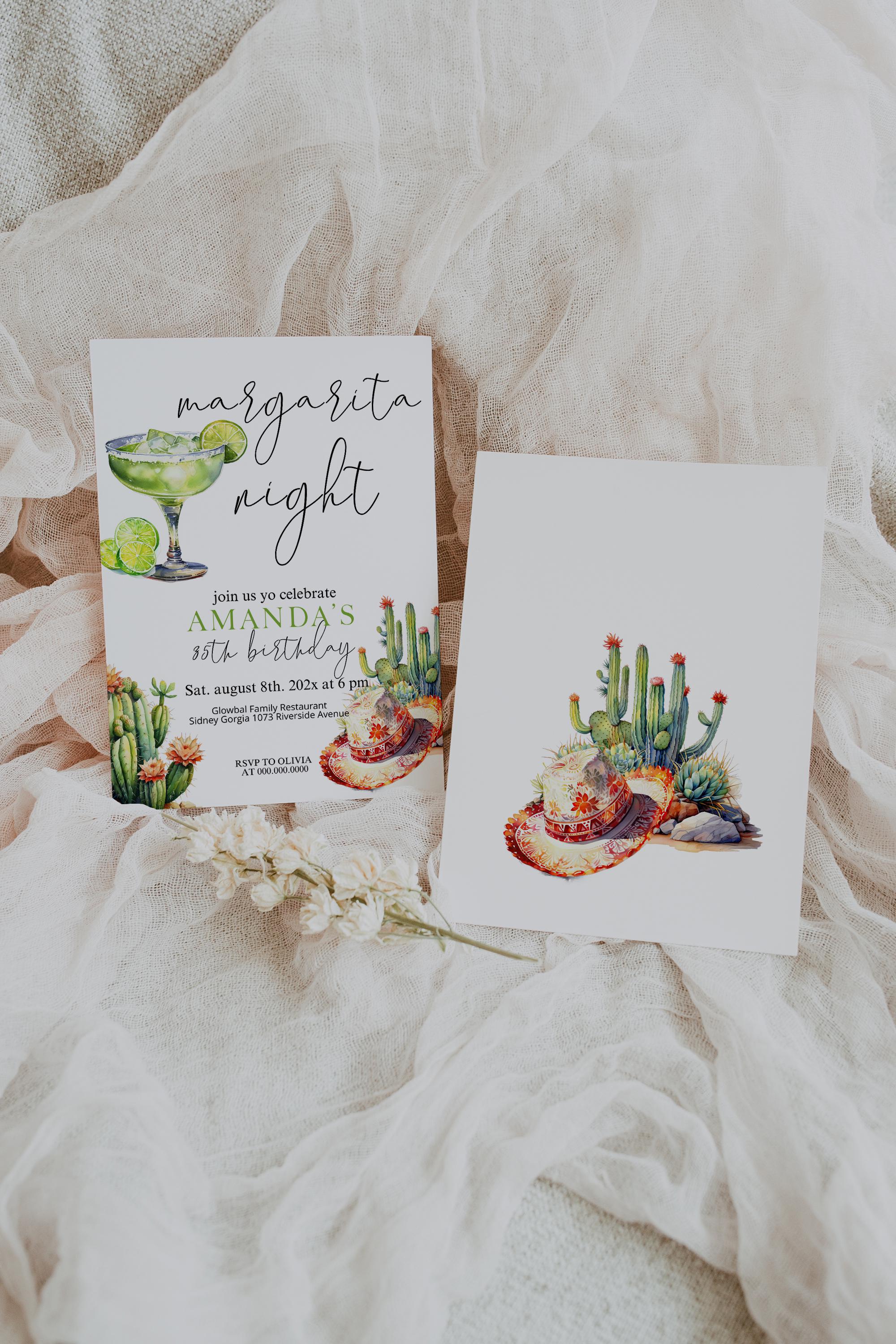 Margaritas Night Party Invitation Template, Girls Night, Fiesta, Adult ...