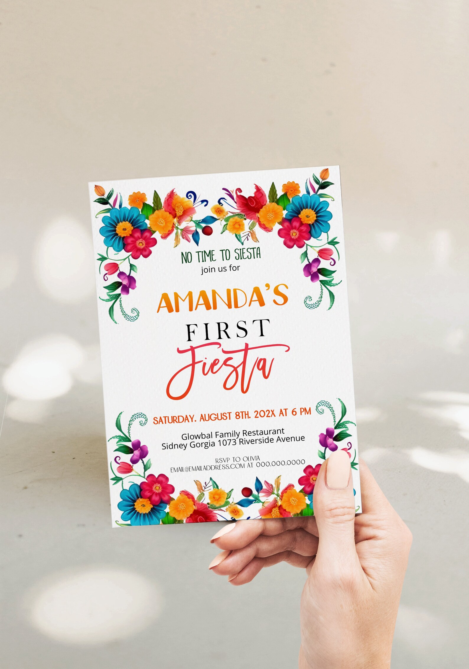 First Fiesta Invitation Template, Editable 1st Birthday Invite, Fiesta ...