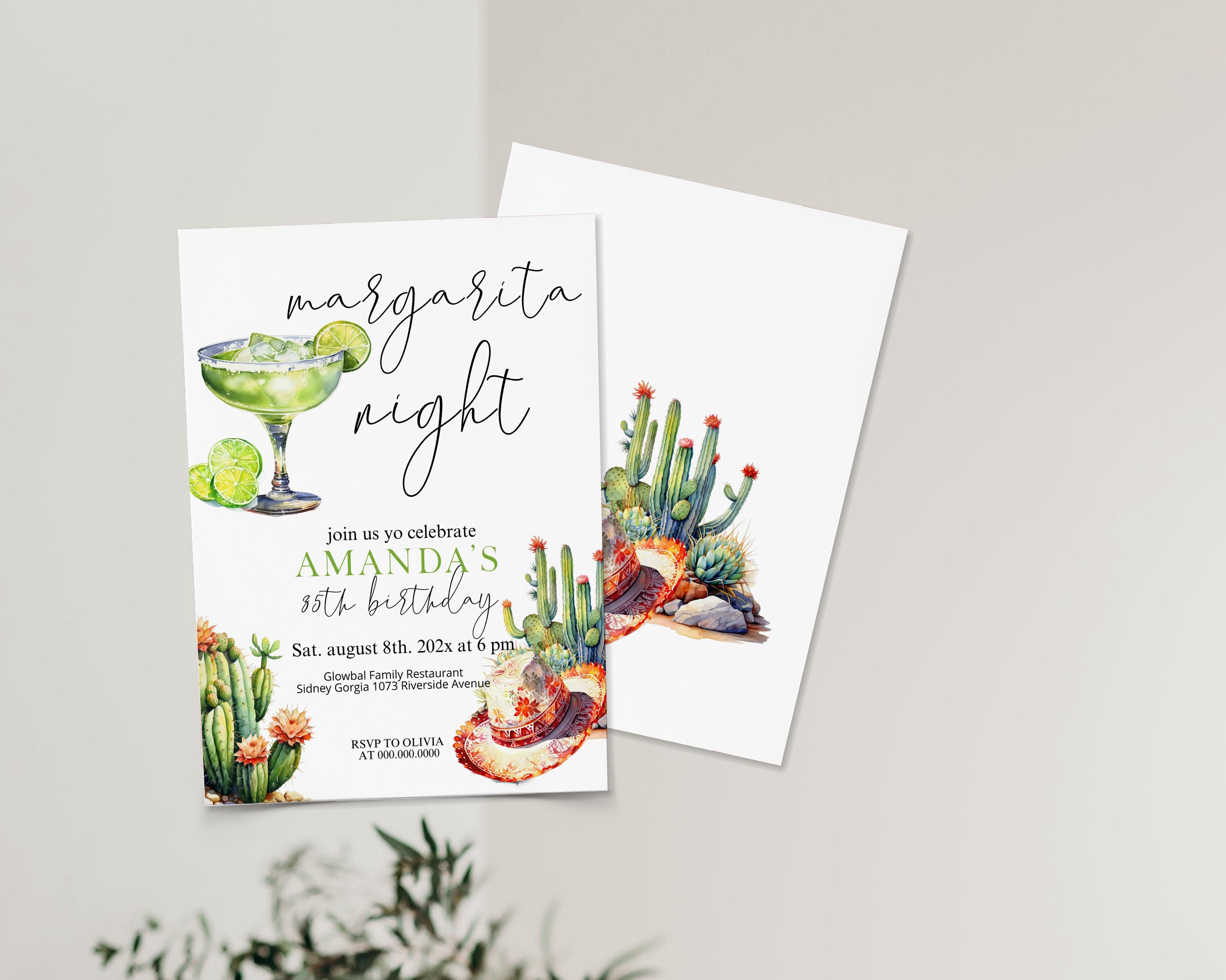 Margaritas Night Party Invitation Template, Girls Night, Fiesta, Adult ...