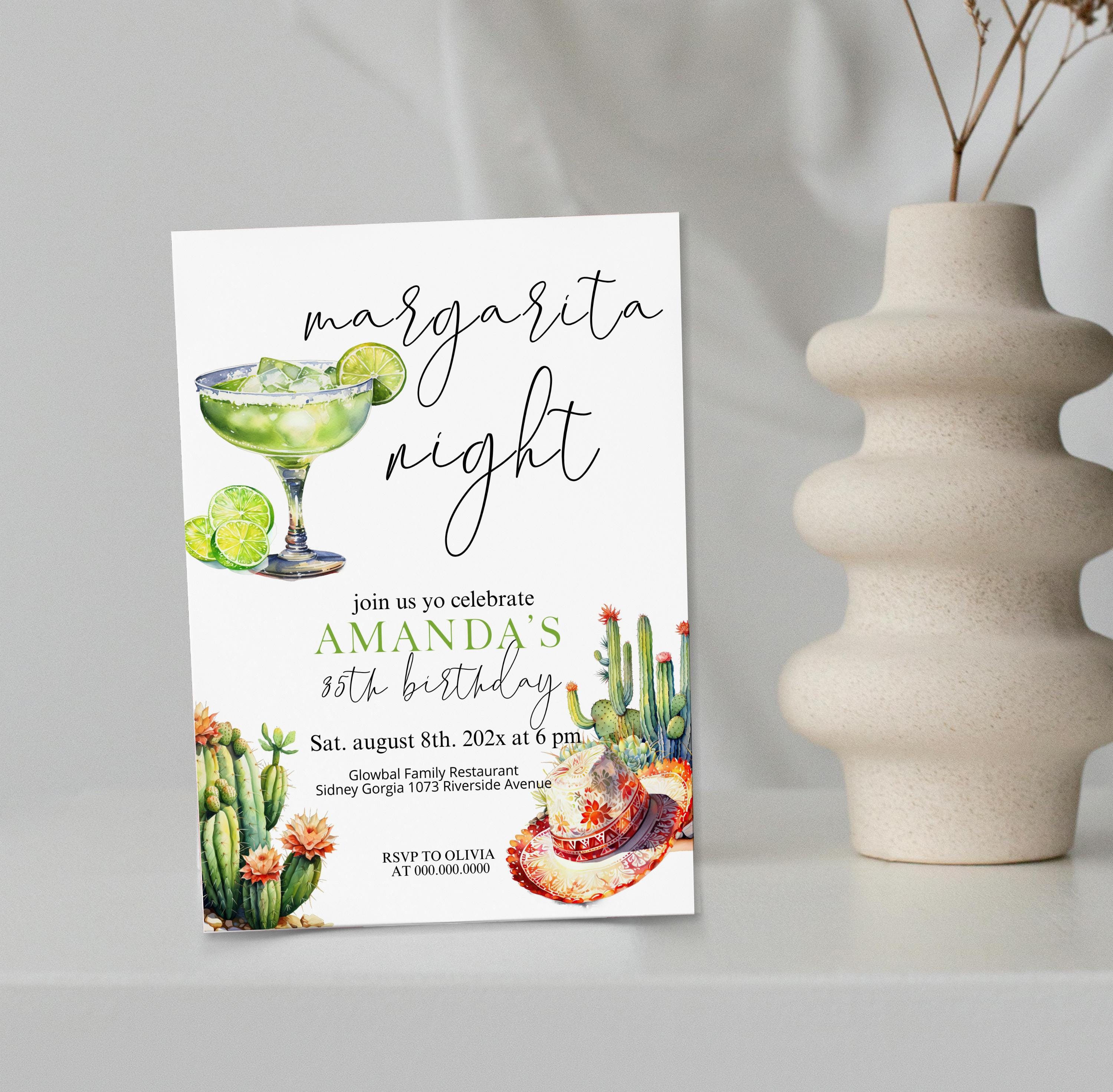 Margaritas Night Party Invitation Template, Girls Night, Fiesta, Adult ...