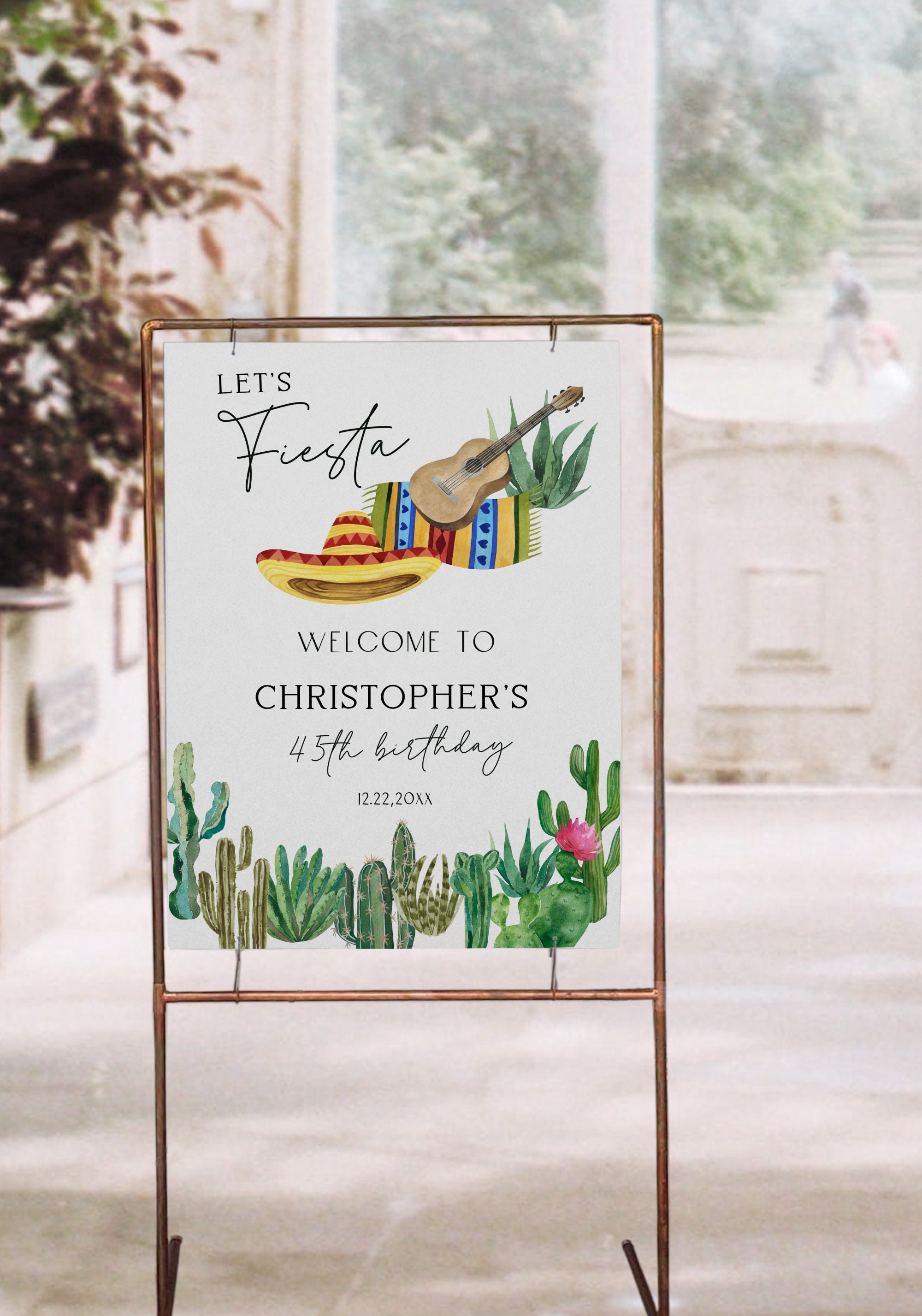 Lets Fiesta Birthday Welcome Sign, Fiesta Birthday Welcome Sign ...