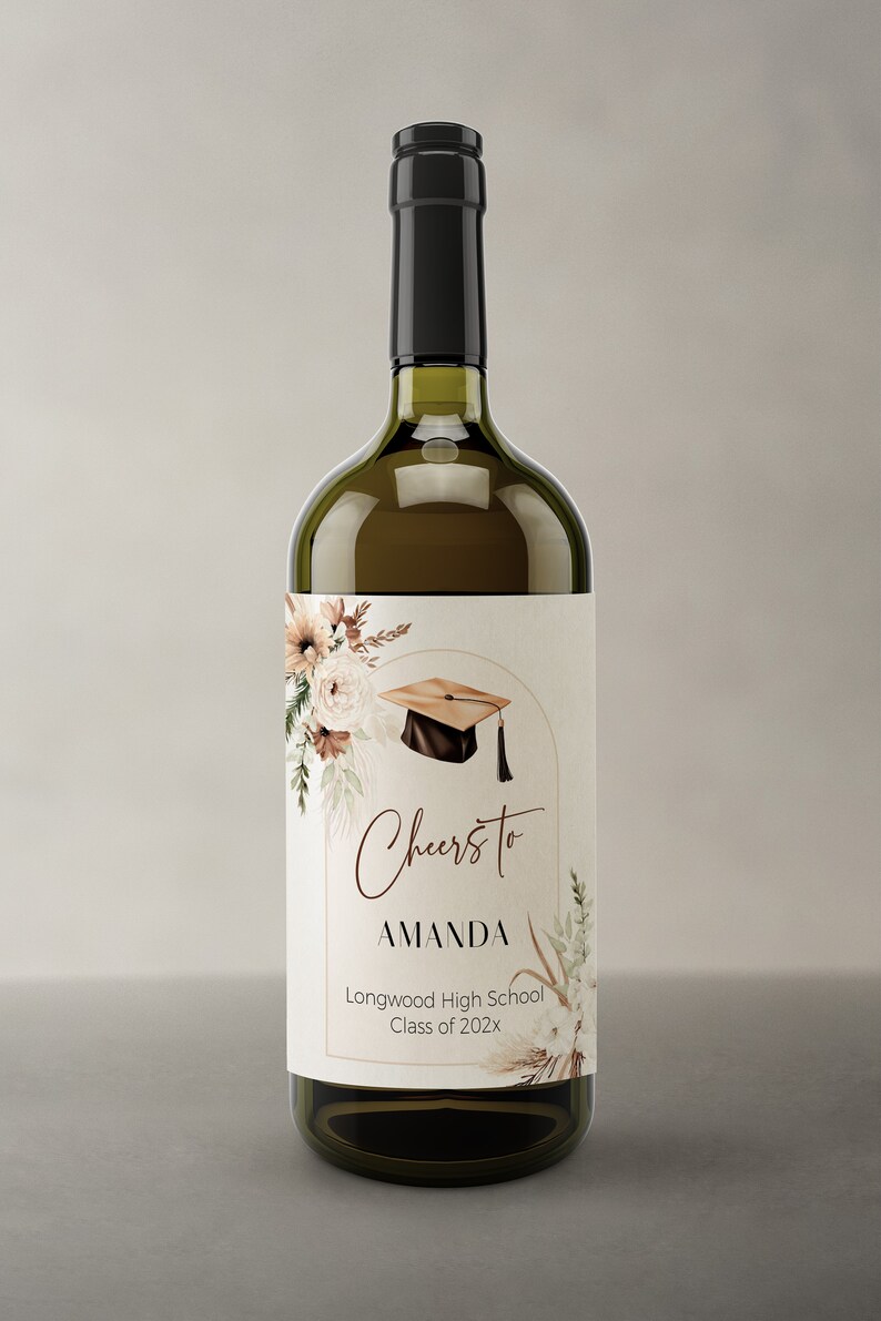 Graduation Wine Label Template, Graduate Wine Label, Custom Label ...