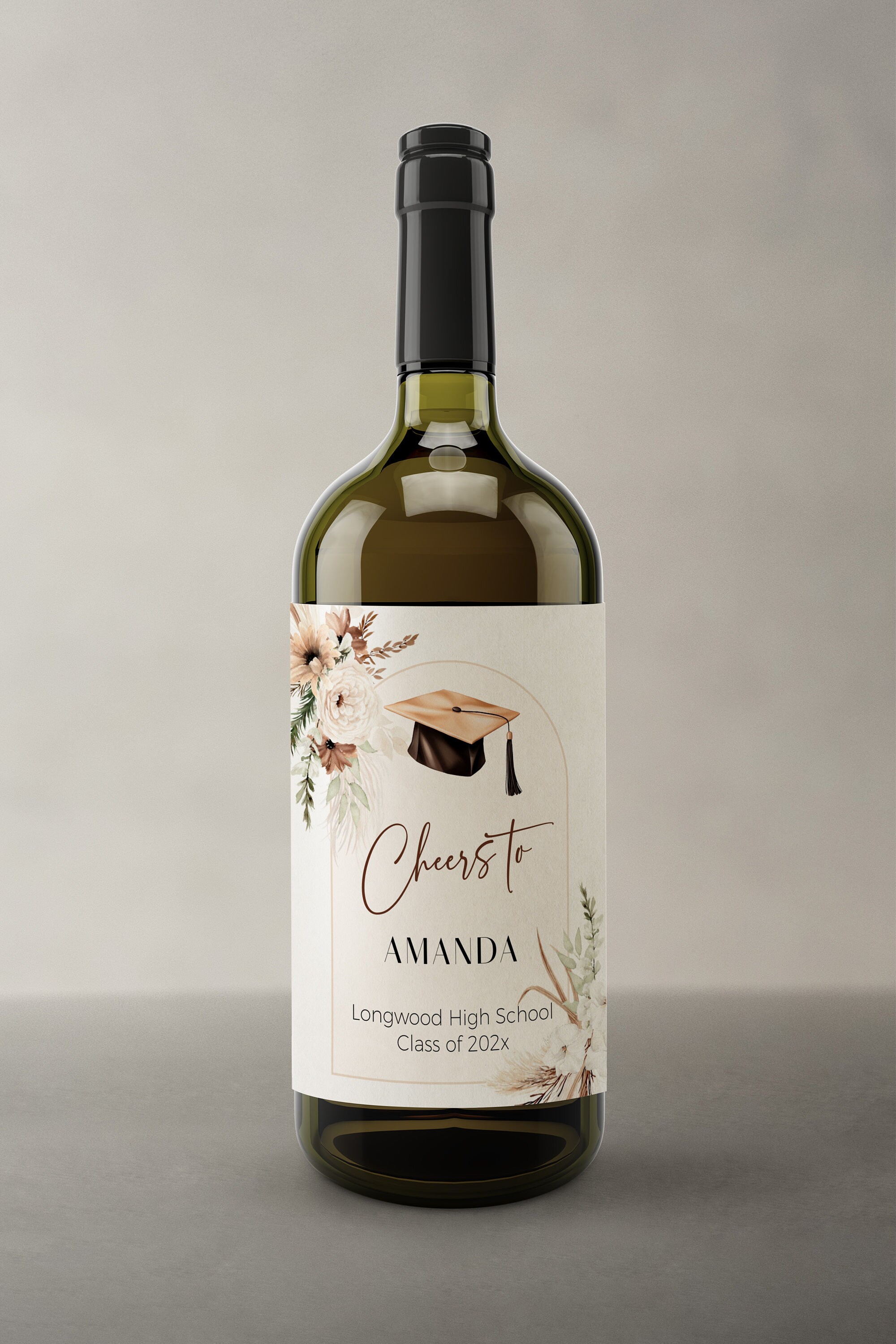 Graduation Wine Label Template, Graduate Wine Label, Custom Label ...