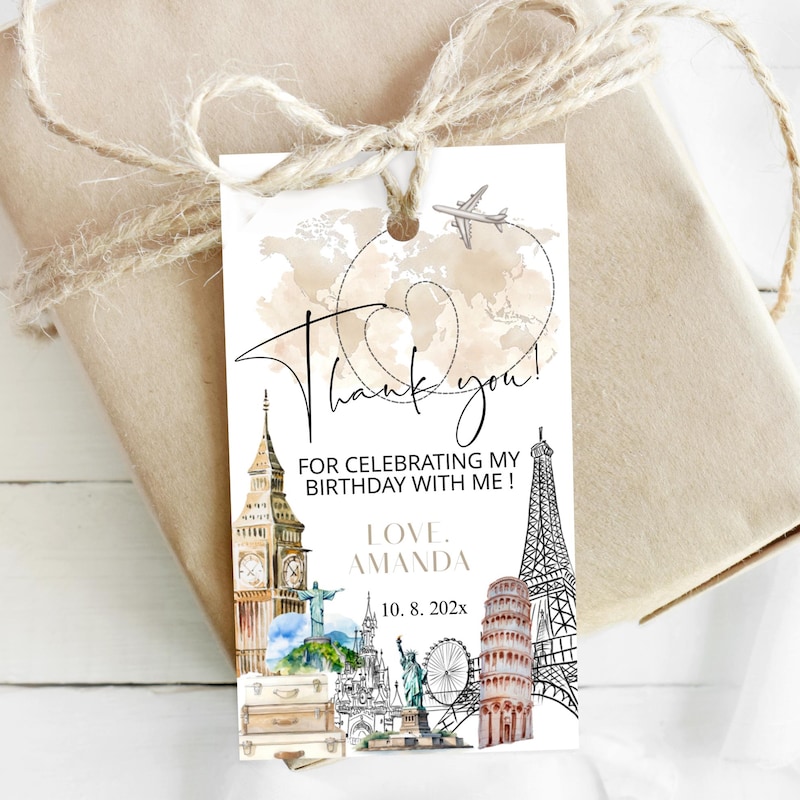 Printable Favor Tag Travel Theme - Etsy