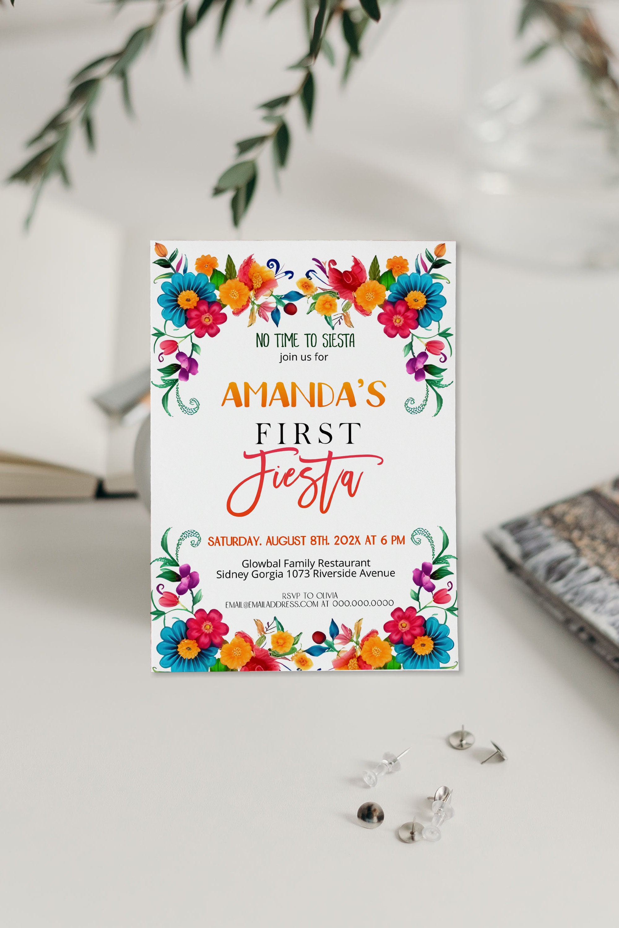 First Fiesta Invitation Template, Editable 1st Birthday Invite, Fiesta ...