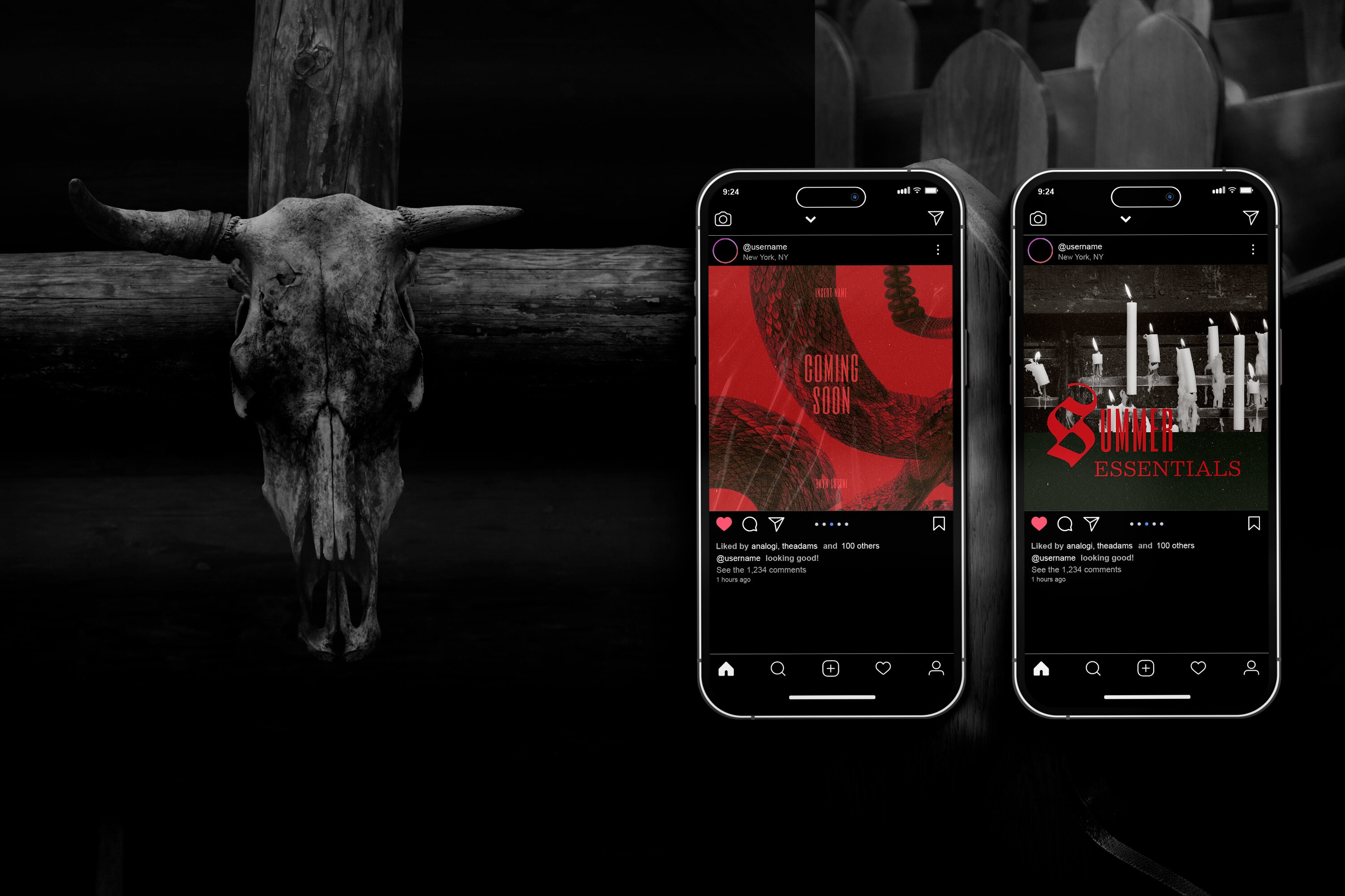 Western Gothic Instagram Templates, Canva & Indesign (38) - Etsy