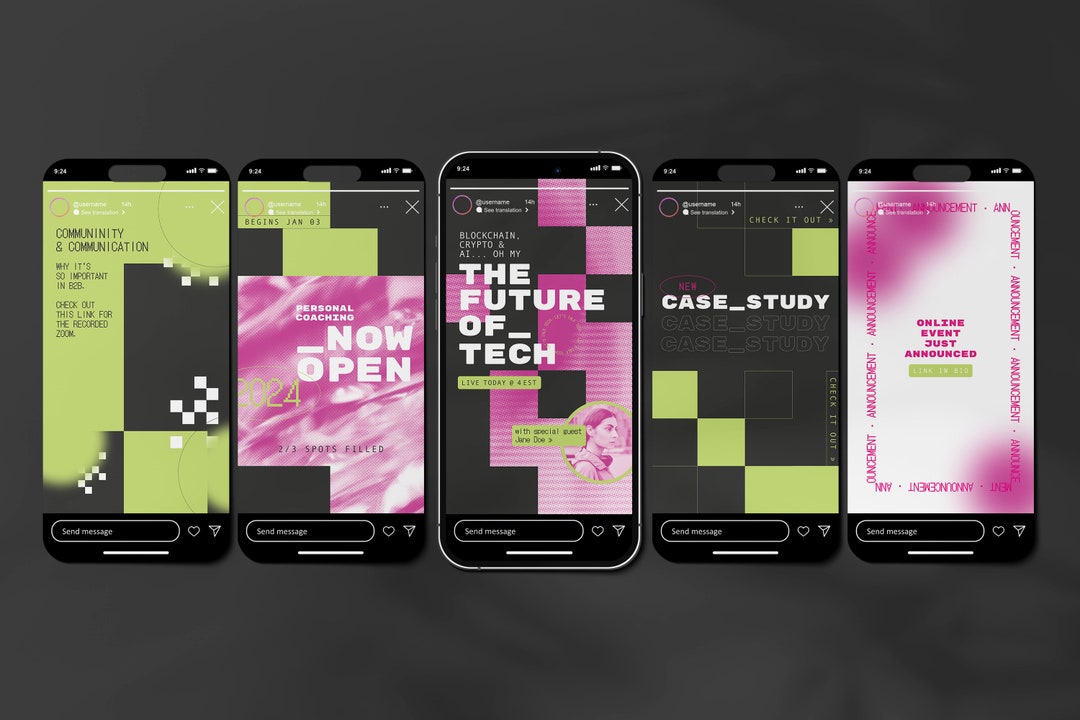 Coaching Instagram Story Templates, Tech-centric Theme (canva ...