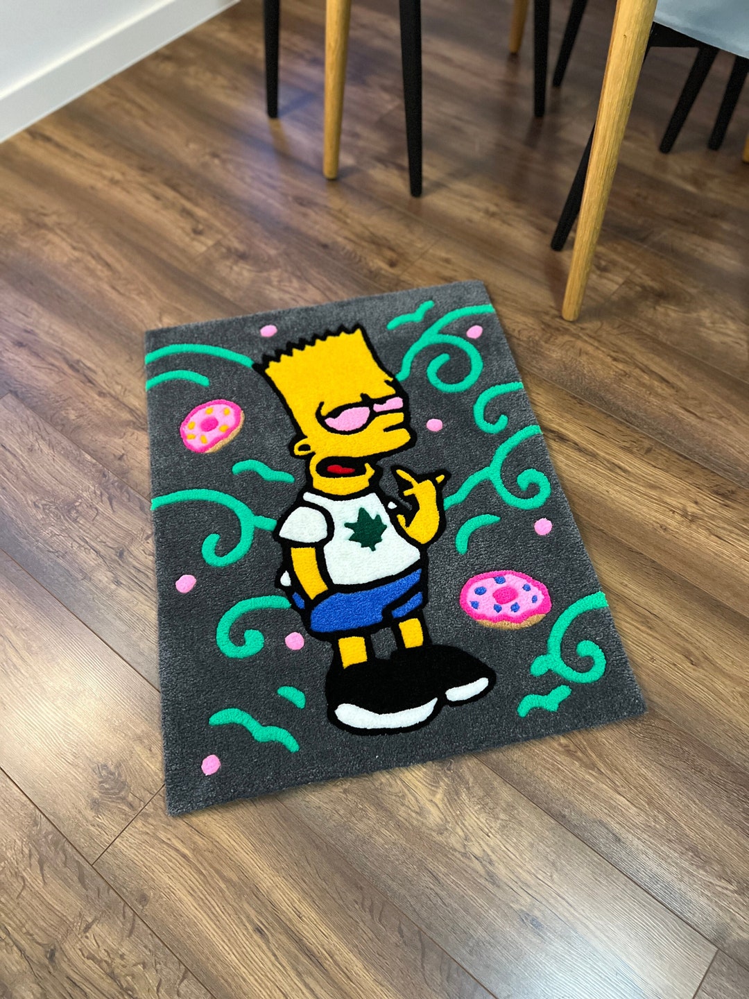 Stoned Bart Simpson Tufted Rug Custom Hand-tufted Carpet Soft Tufting ...