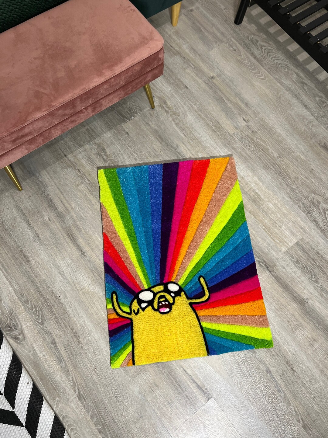 Adventure Time Rainbow Jake Rug, Custom Rug, Handmade Rugs, Gift Rugs ...