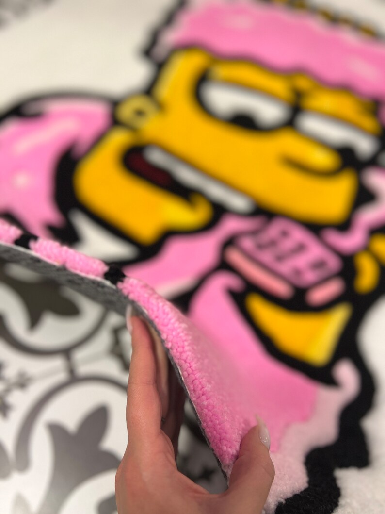 Pink Bart Simpson Tufted Rug Custom Hand-tufted Carpet Soft Tufting - Etsy
