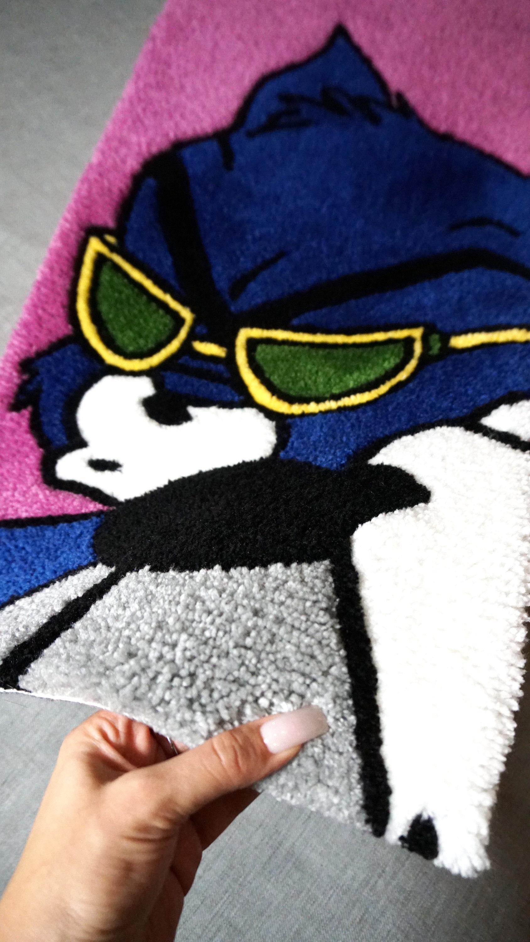 Tom Cat Rug Custom Acrylic Cotton Rug - Etsy