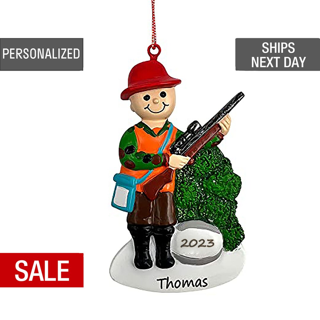 Personalize Hunter Christmas Ornament, Hunting Ornaments Gift, Antler ...