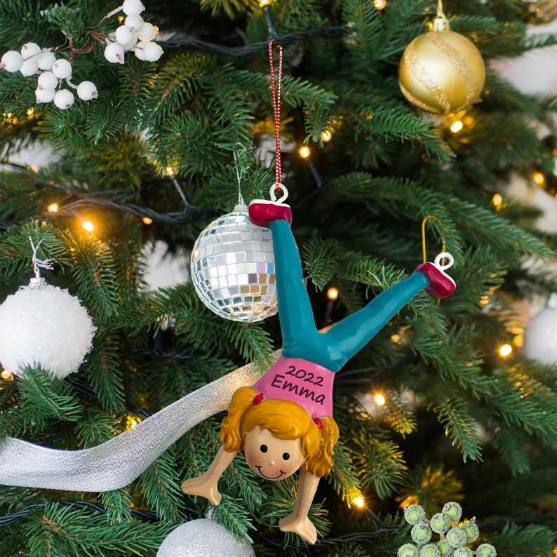 Tumbling Girl Christmas Ornament Personalized, Cartwheel, Gymnastics - Etsy