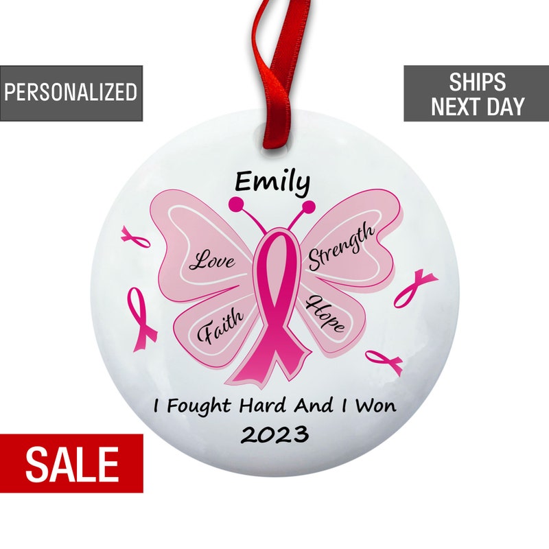 Breast Cancer Ornament - Etsy