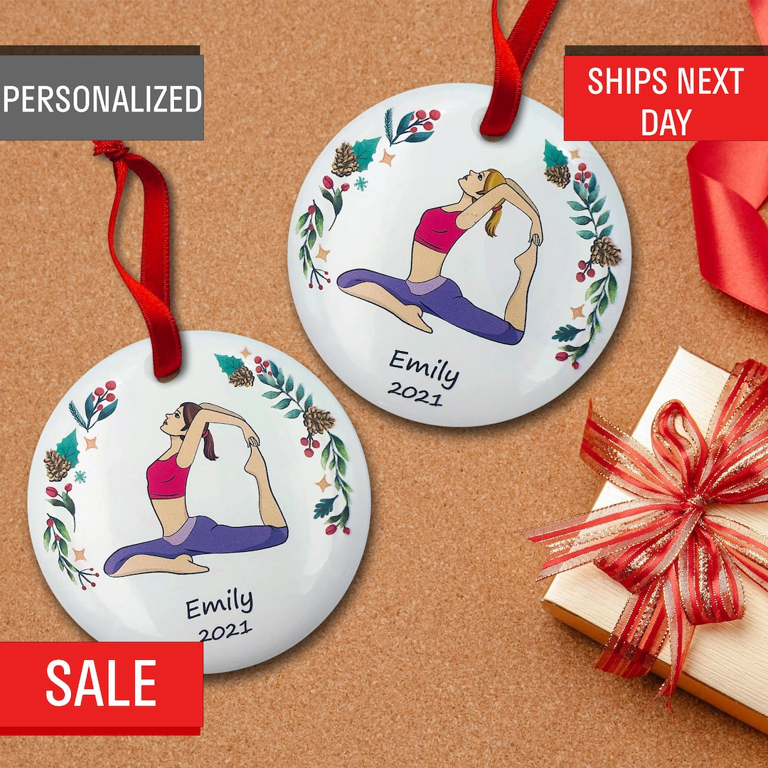 Yoga Pose Female Christmas Ornament Personalized, Happy Asanas ...