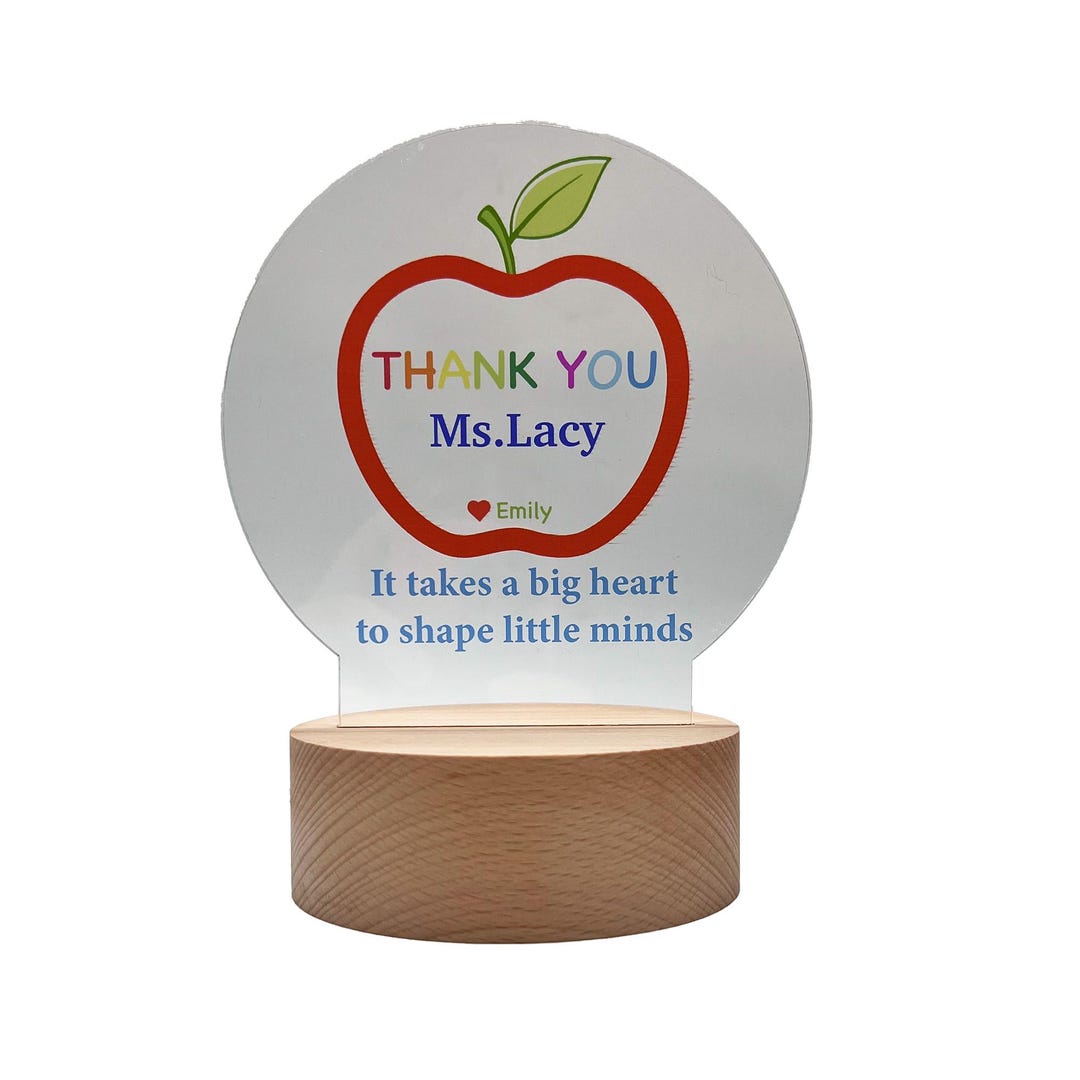 Personalized Teacher Night Light | Teacher Appreciation Week Gift - Etsy