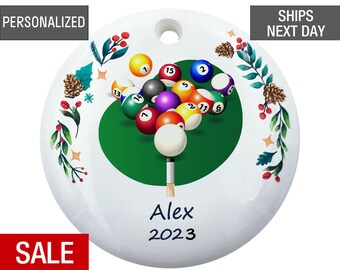 Billiards Pool Christmas Ornament Billiards Christmas - Etsy