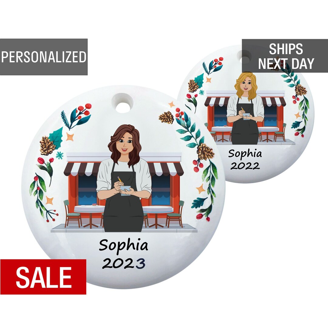 Waitress Christmas Ornament Personalized, Food Server Gift - Etsy