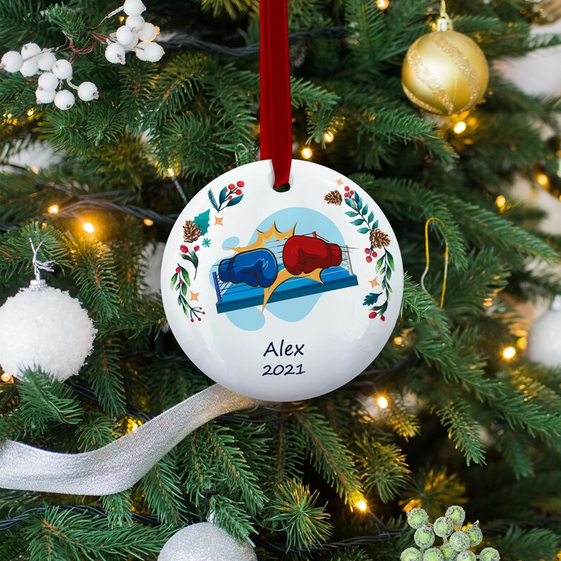 Boxing Christmas Personalized Ornament Gloves, Ring, Gift for Boxer - Etsy