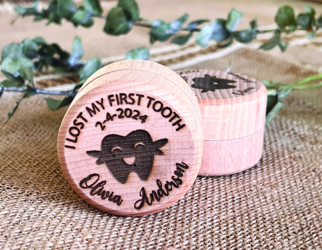 Wooden Tooth Fairy Box Personalized, Dropped Tooth Keepsake Storage Box ...