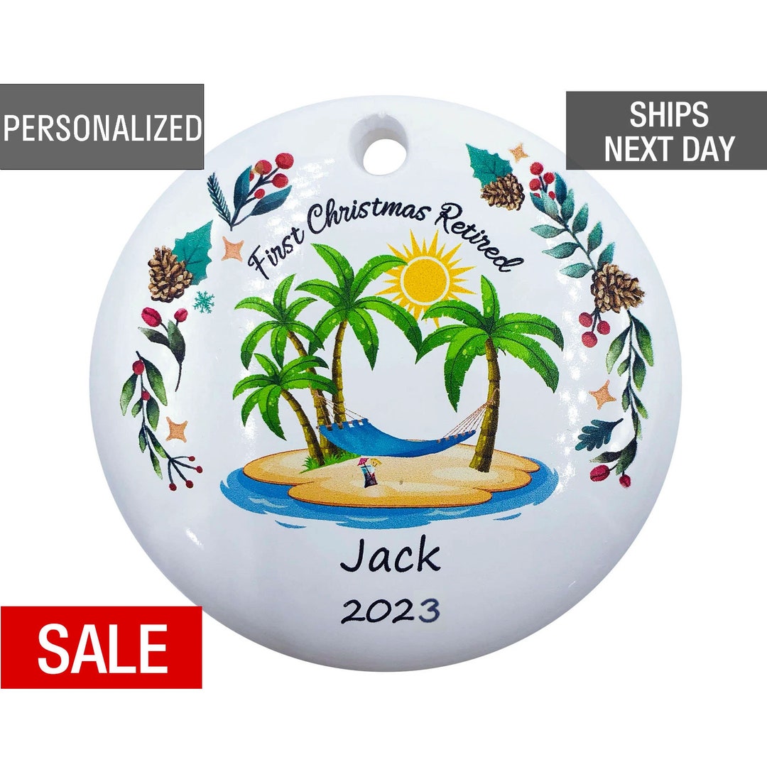 Retirement Christmas Ornament, First Christmas Retired Personalized ...