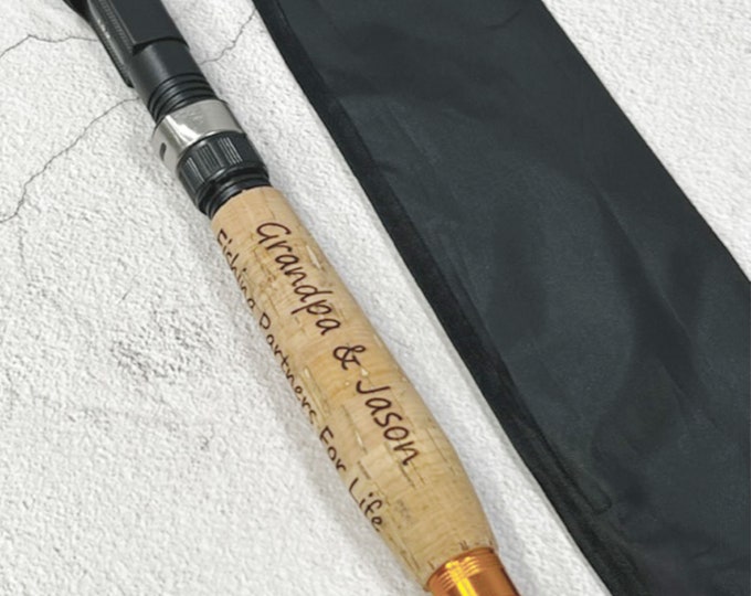 Custom Wood Engraved Fishing Rod Rack, Personalized Fishing Gear ...