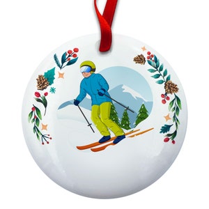 Skiing Christmas Ornaments, Downhill Skier, Ski Trip Vacation, Winter ...