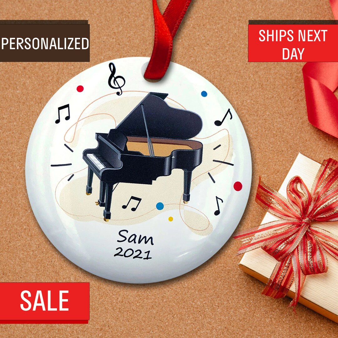 Piano Player Personalized Christmas Tree Holiday Decor Ornament ...